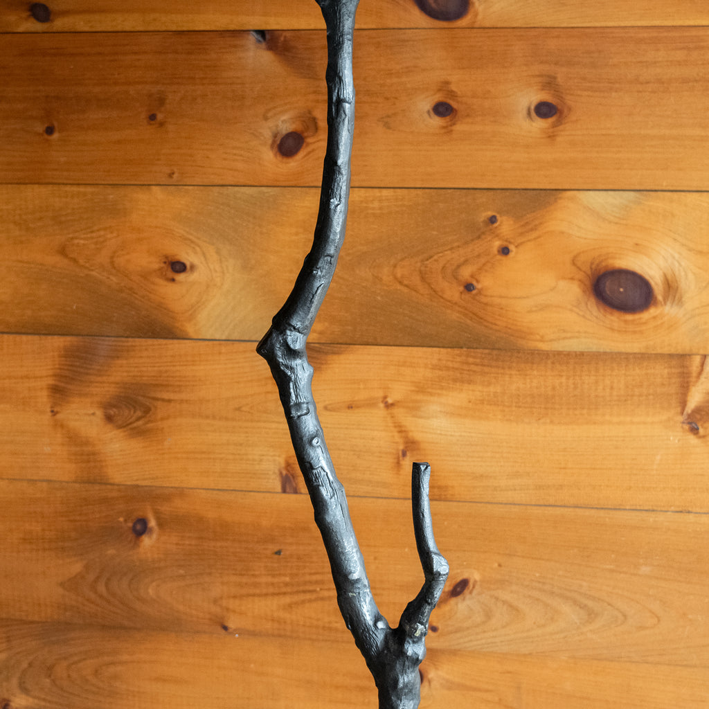 Boreal Floor Lamp | Cast Iron Tree Lamp Base with Gray Linen Shade ...