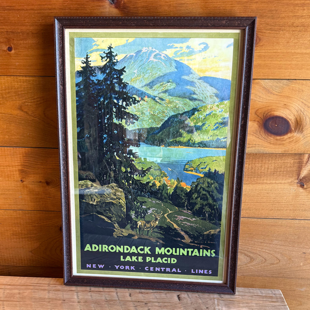 N.Y Central Adirondack Lake Placid Poster | Lake Placid Travel Poster ...