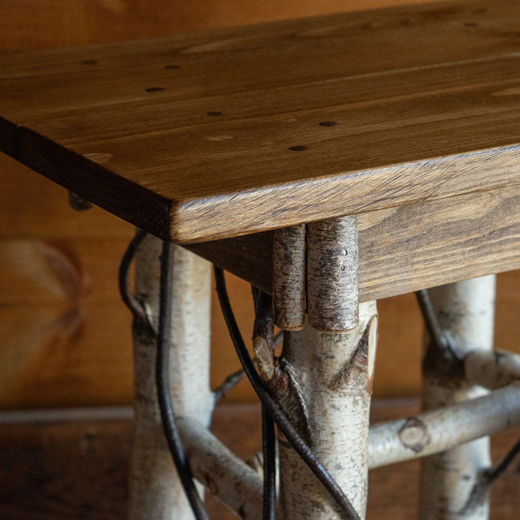 Birch Leg Side Table | Handcrafted Birch Side Table with Log Base ...