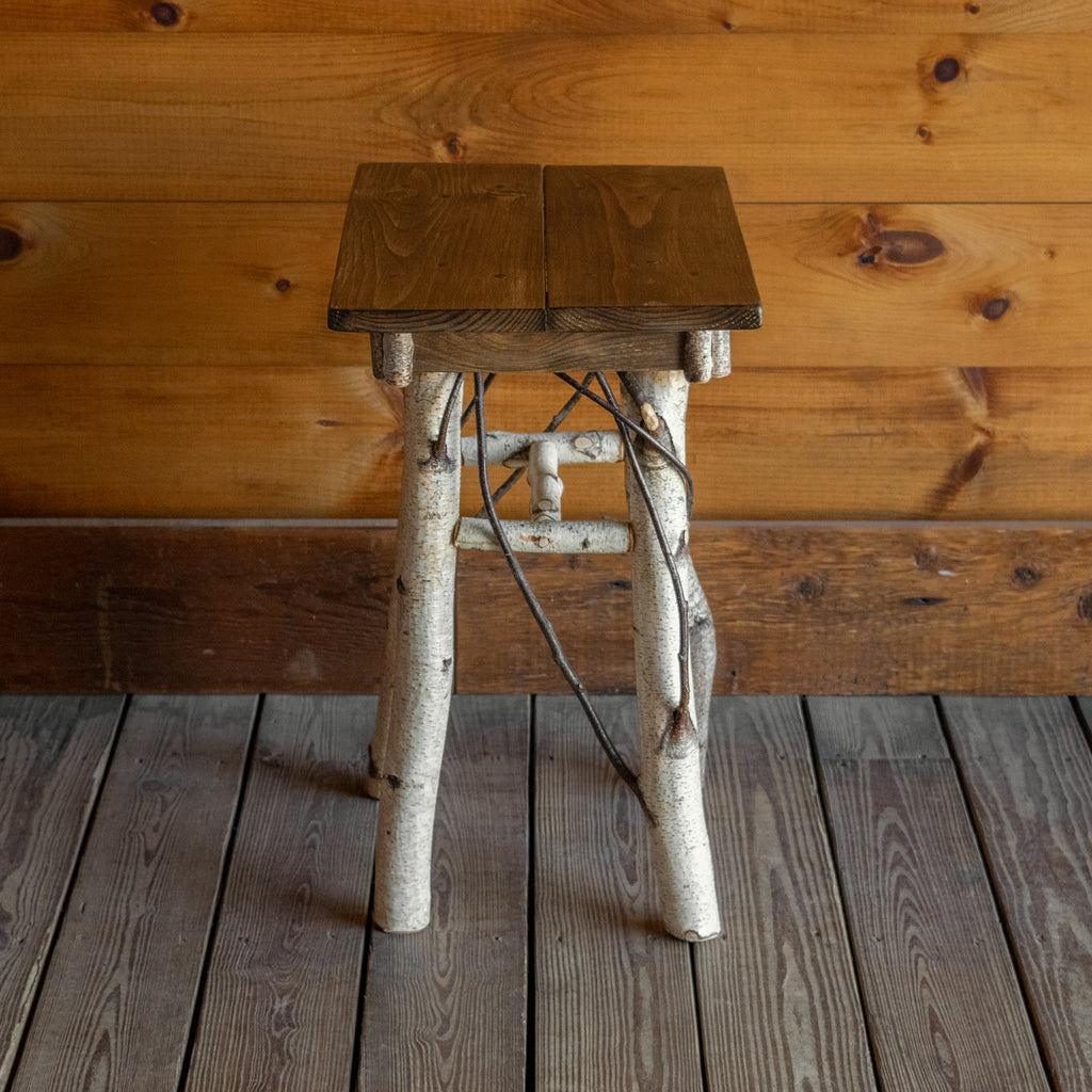 Birch Leg Side Table | Handcrafted Birch Side Table with Log Base ...