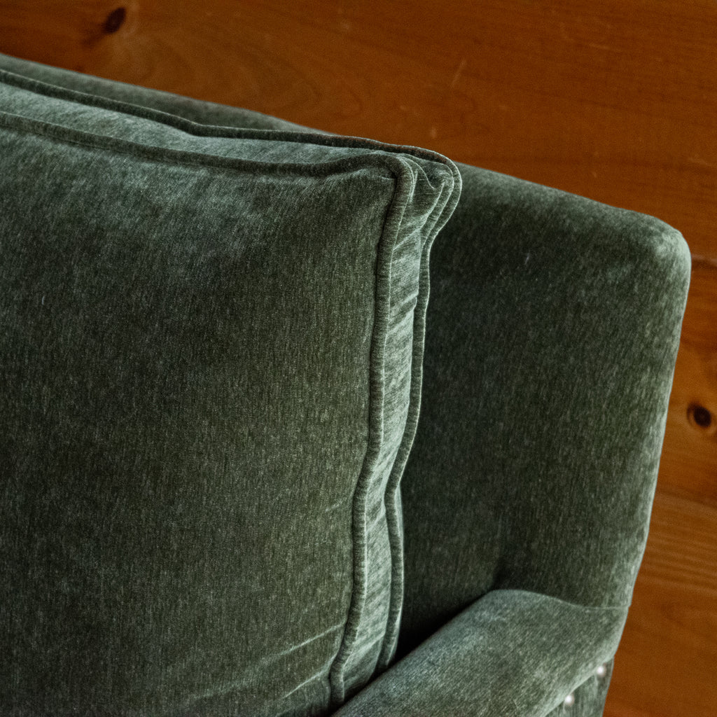 Placid Sofa in Everest Forest | Three-Seat Sofa in Green Velvet Fabric ...