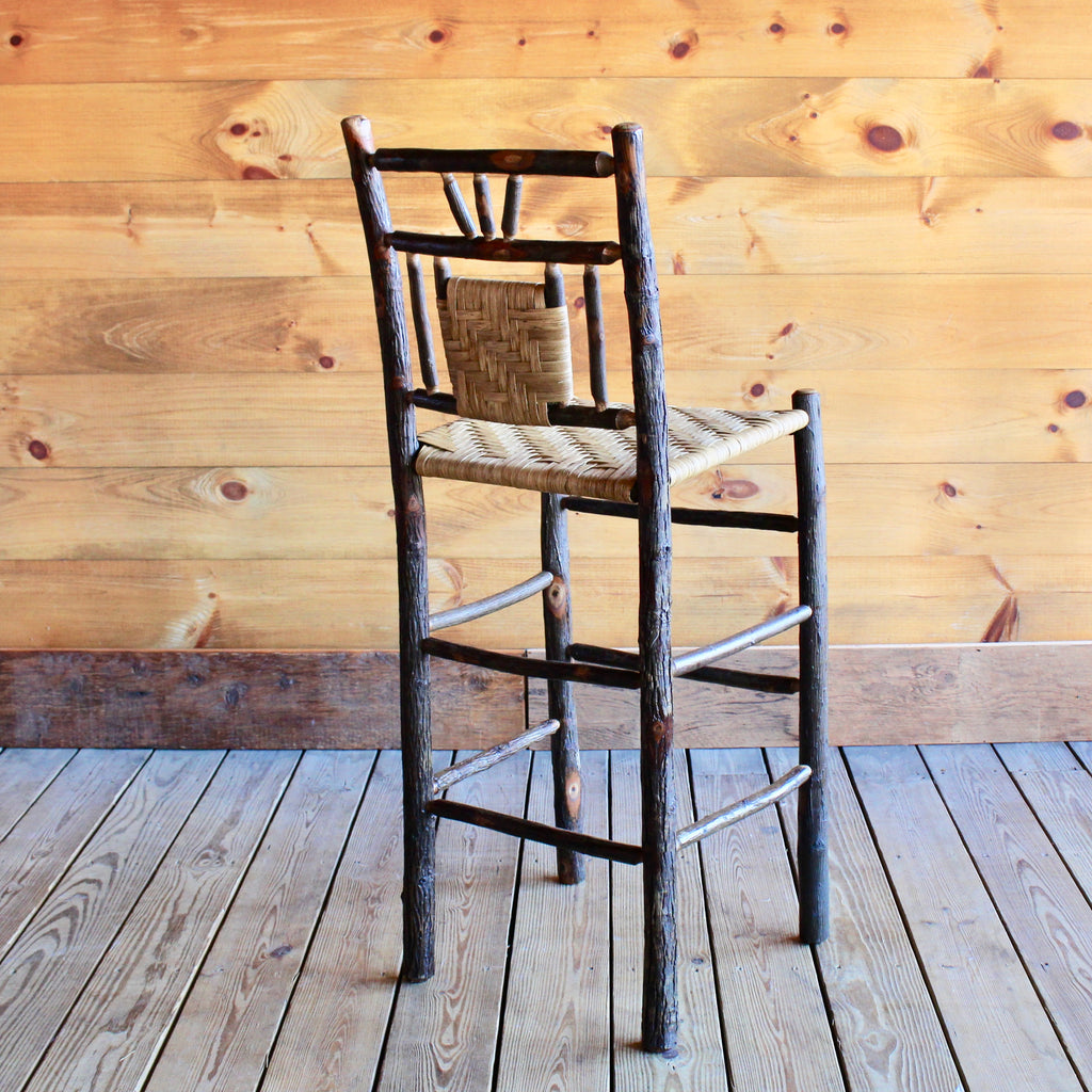 Hickory and Splint Bar Stool | Handmade Adirondack Rustic Furniture ...