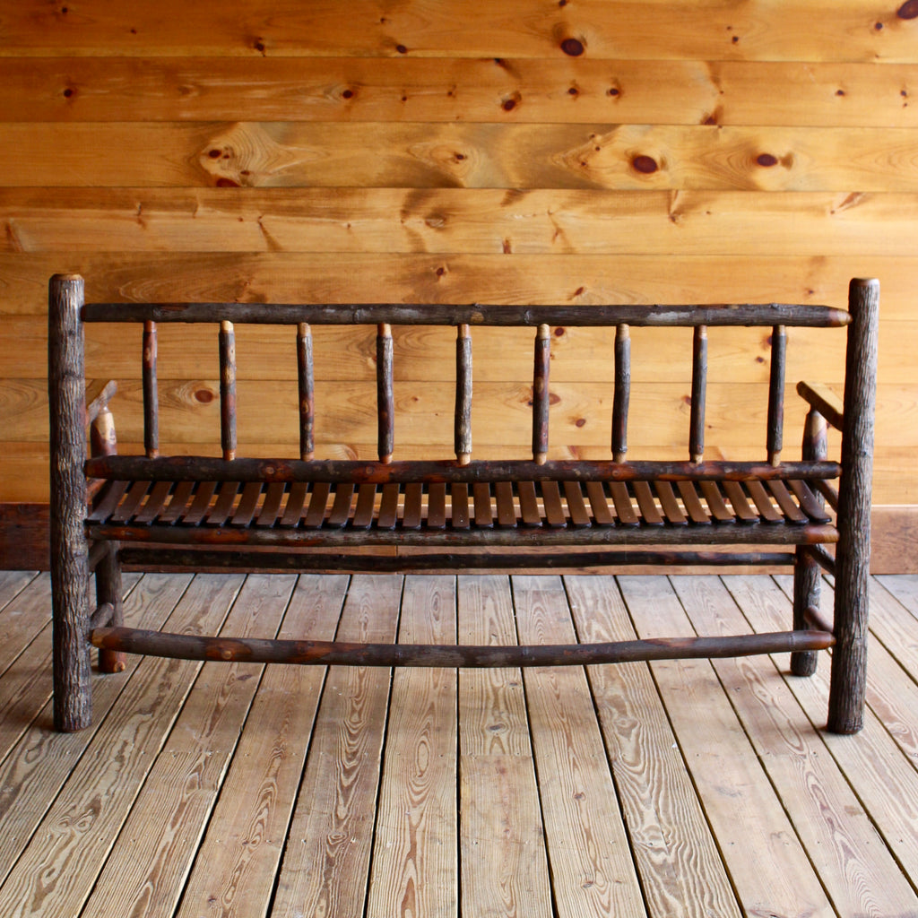 Rustic Hickory Footboard Bench | Rustic Furniture Store – Dartbrook ...